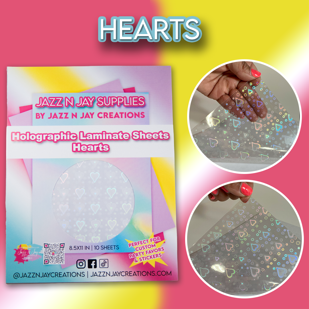 Jazz N Jay Supplies - HEARTS Holographic Laminate Sheets – Jazz N Jay ...