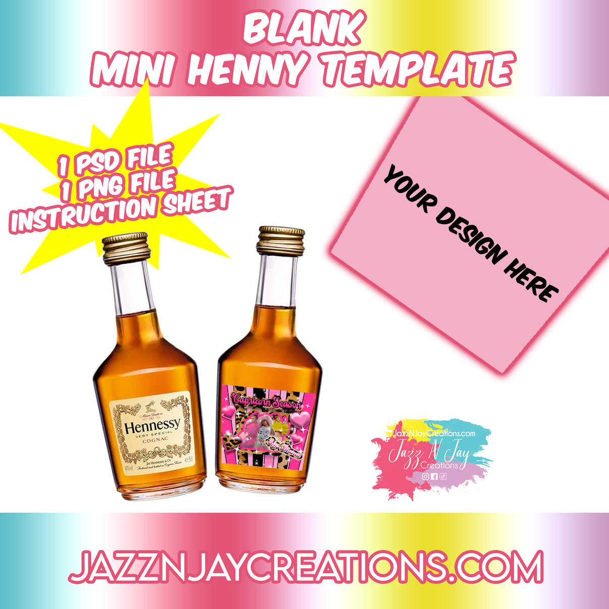 Blank Mini Hennessy Template – Jazz N Jay Creations