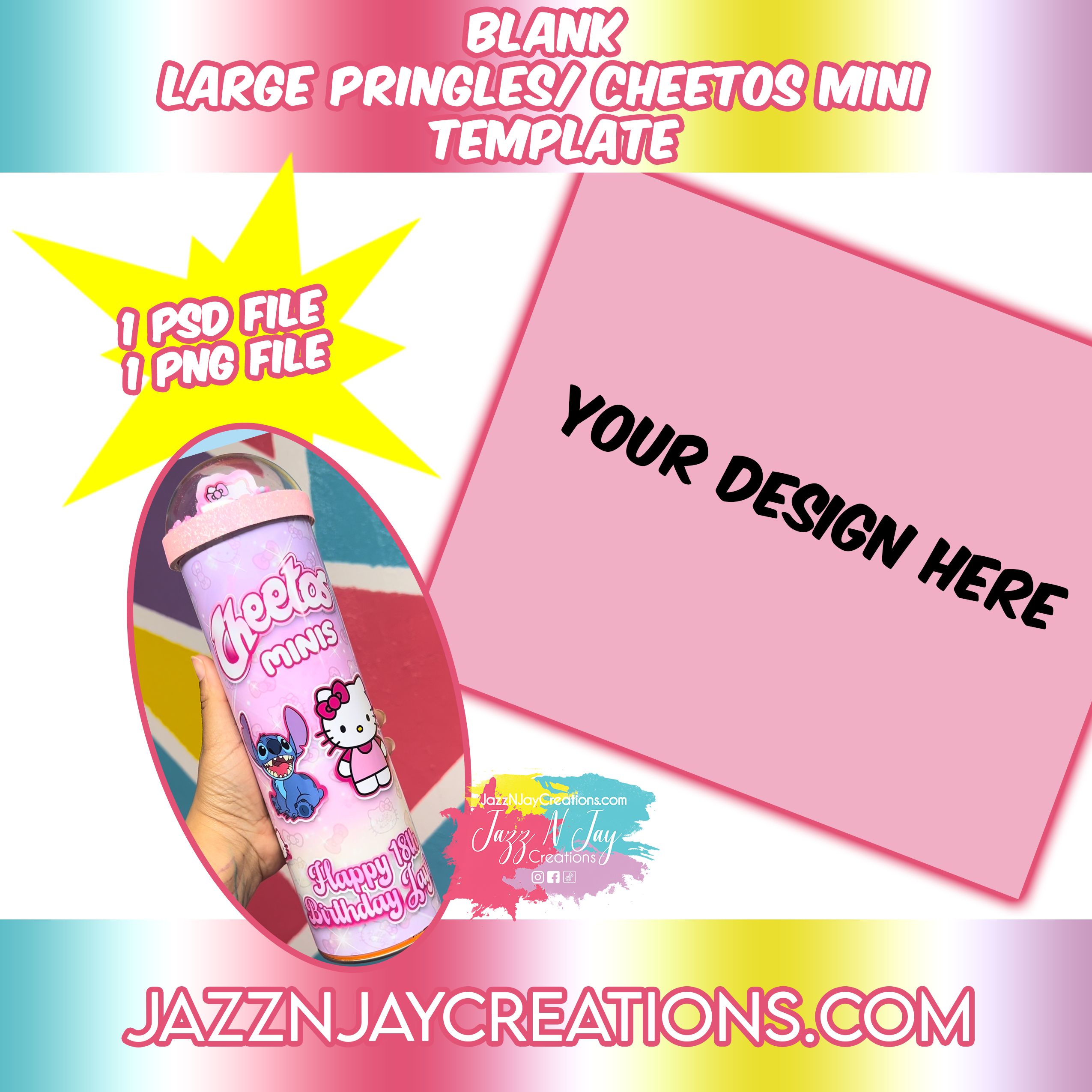 Blank Large Pringles/ Cheetos Minis template – Jazz N Jay Creations