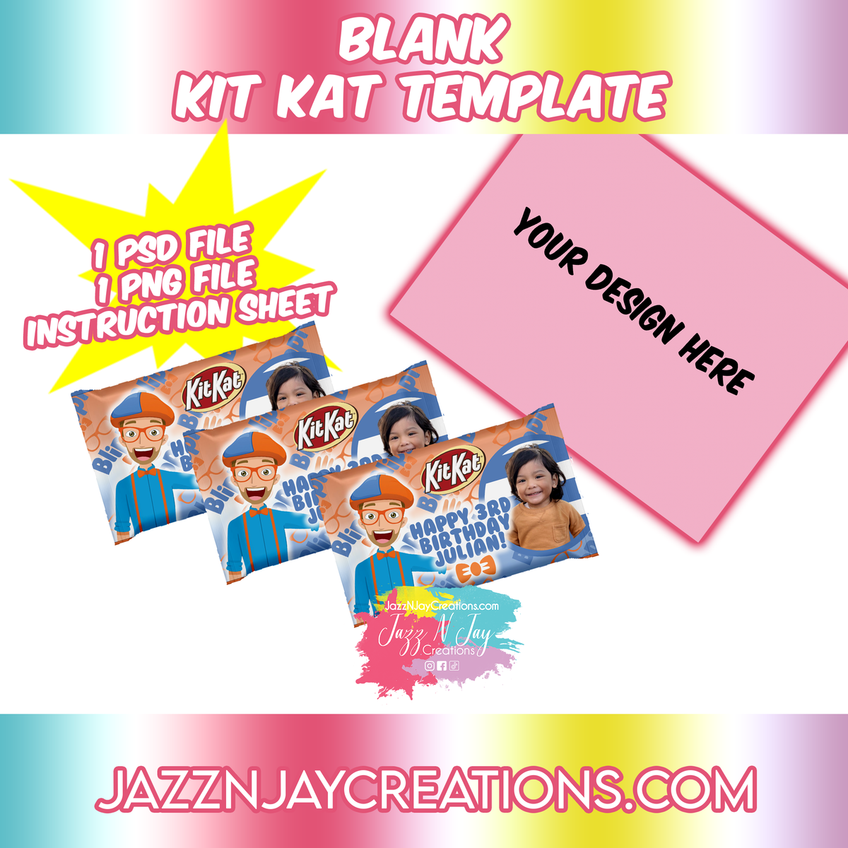 Blank Kit Kat Template – Jazz N Jay Creations