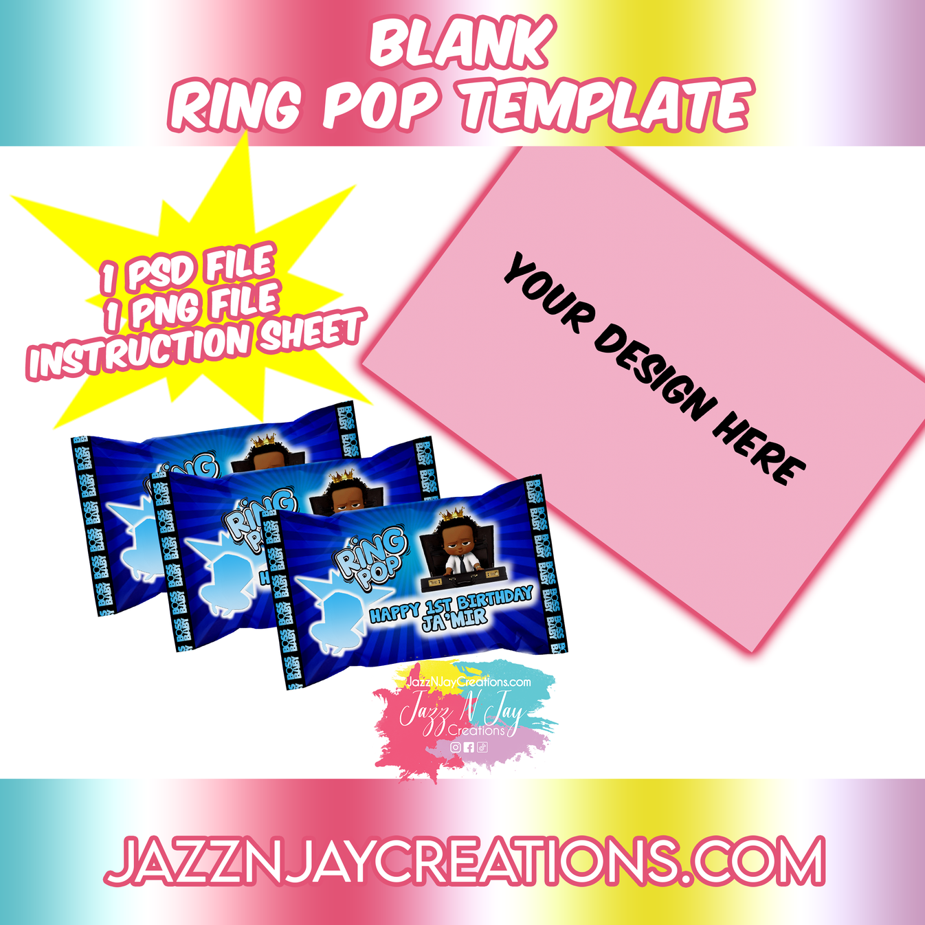Blank Ring Pop Template – Jazz N Jay Creations